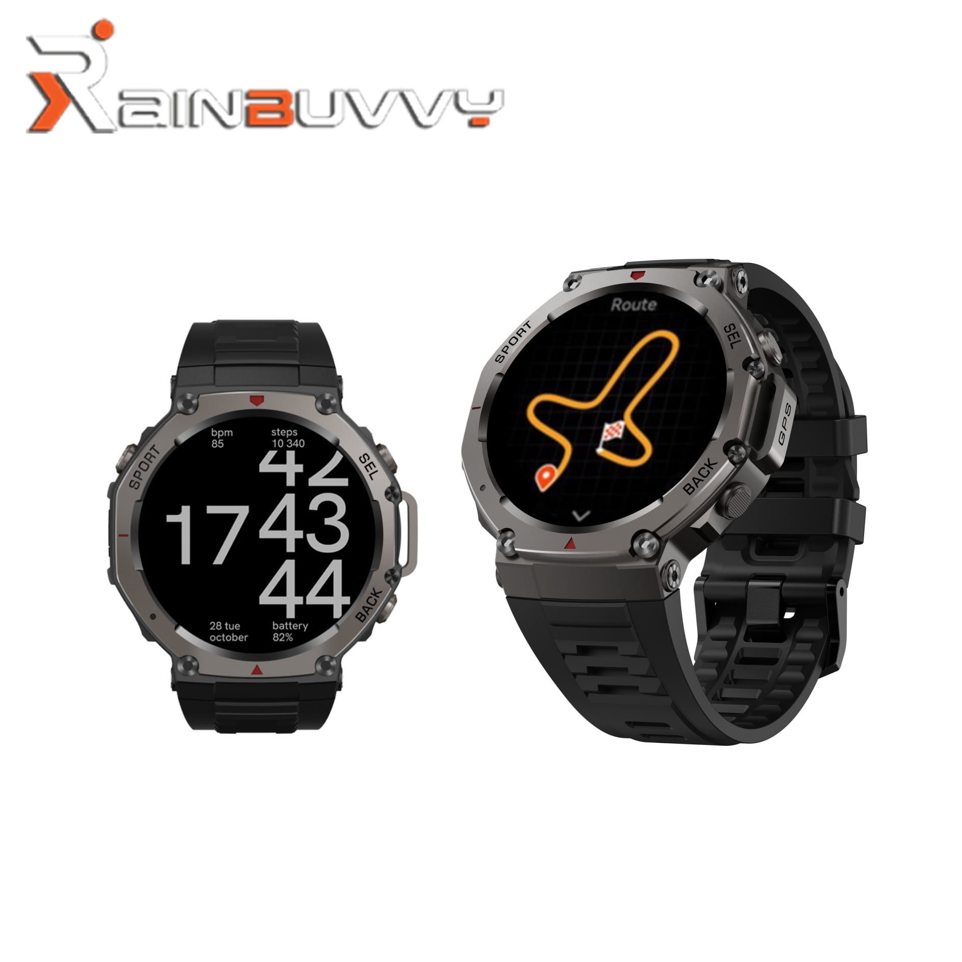 Rainbuvvy New DM58 Drop Resistant GPS Smart Watch 1.43 Inch AMOLED 5ATM Water Resistance Height ...