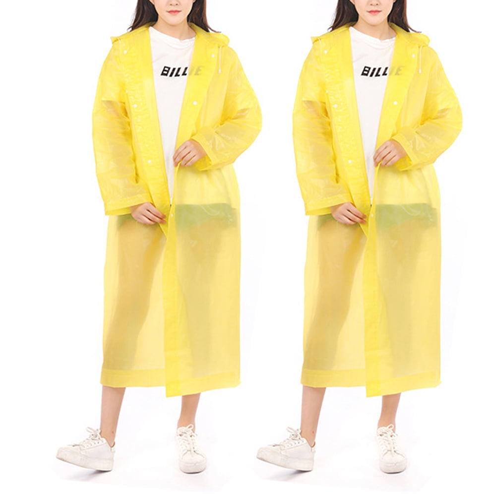 Raincoat, [2 Pack] Portable EVA Rain Jackets Poncho Waterproof Rain Coats with Hood and Sleeves ...
