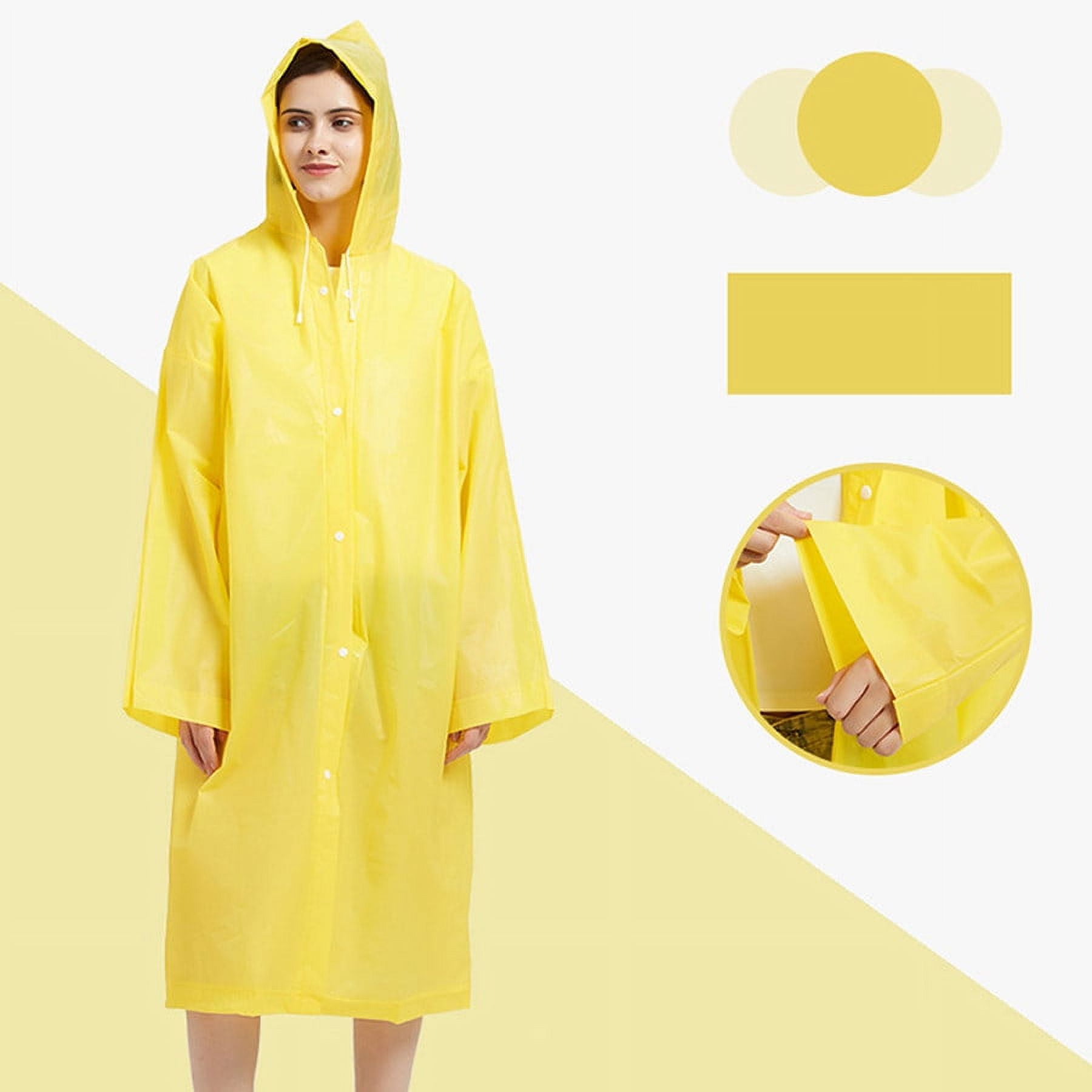 Raincoat,Portable EVA Rain Coats Reusable Rain Poncho with Hood and ...