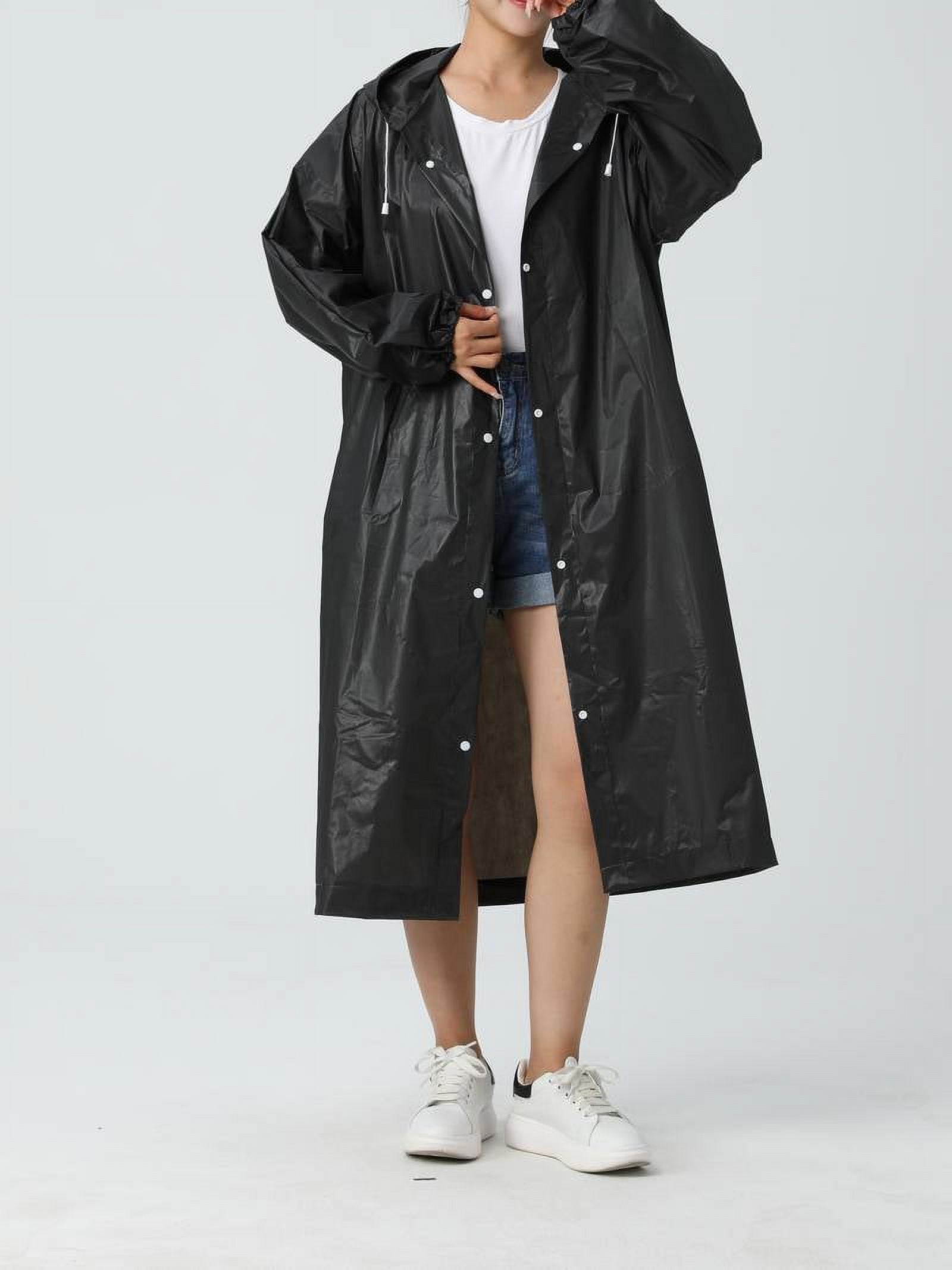 Raincoat,Portable EVA Rain Coats Reusable Rain Poncho with Hood and ...