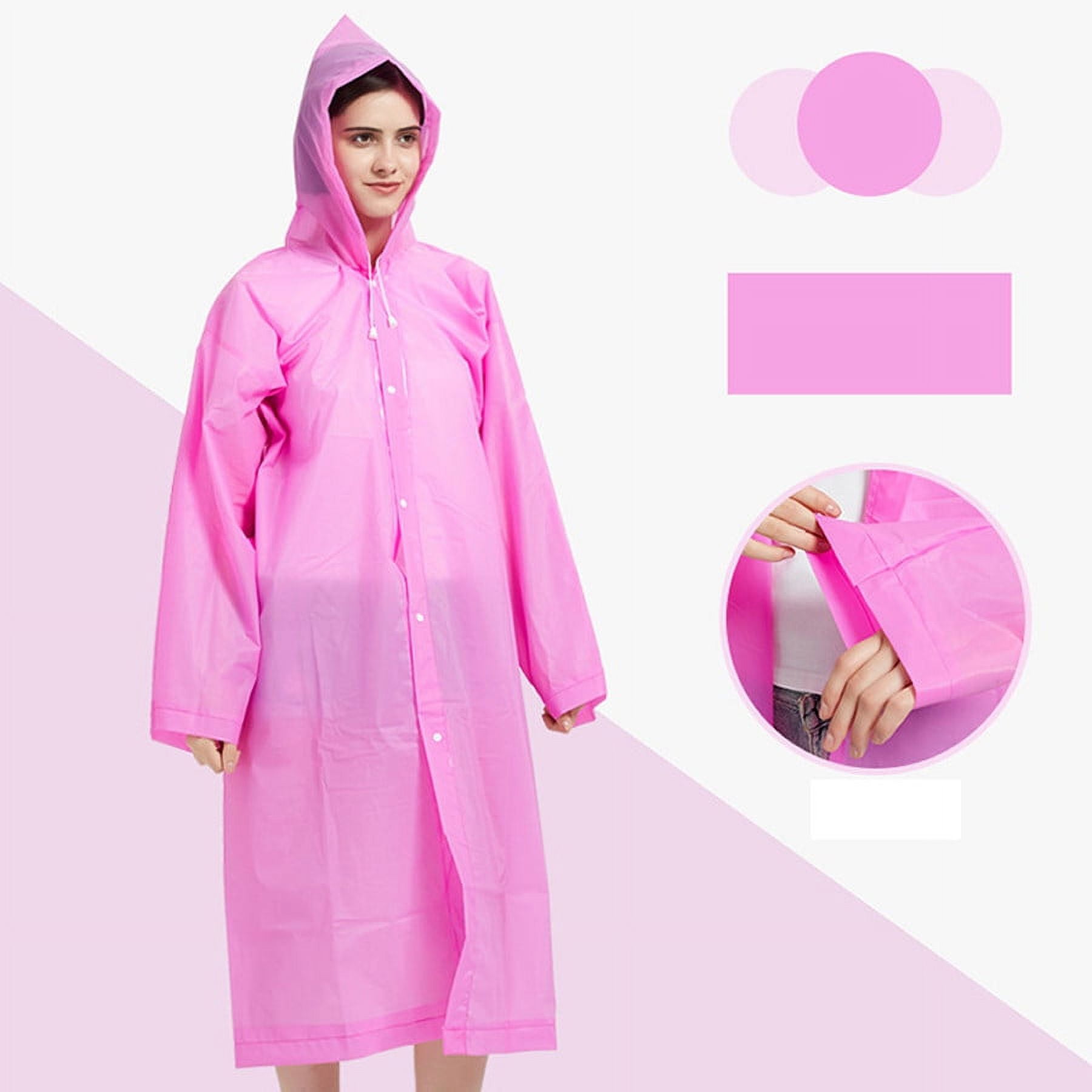 Raincoat,Portable EVA Rain Coats Reusable Rain Poncho with Hood and ...