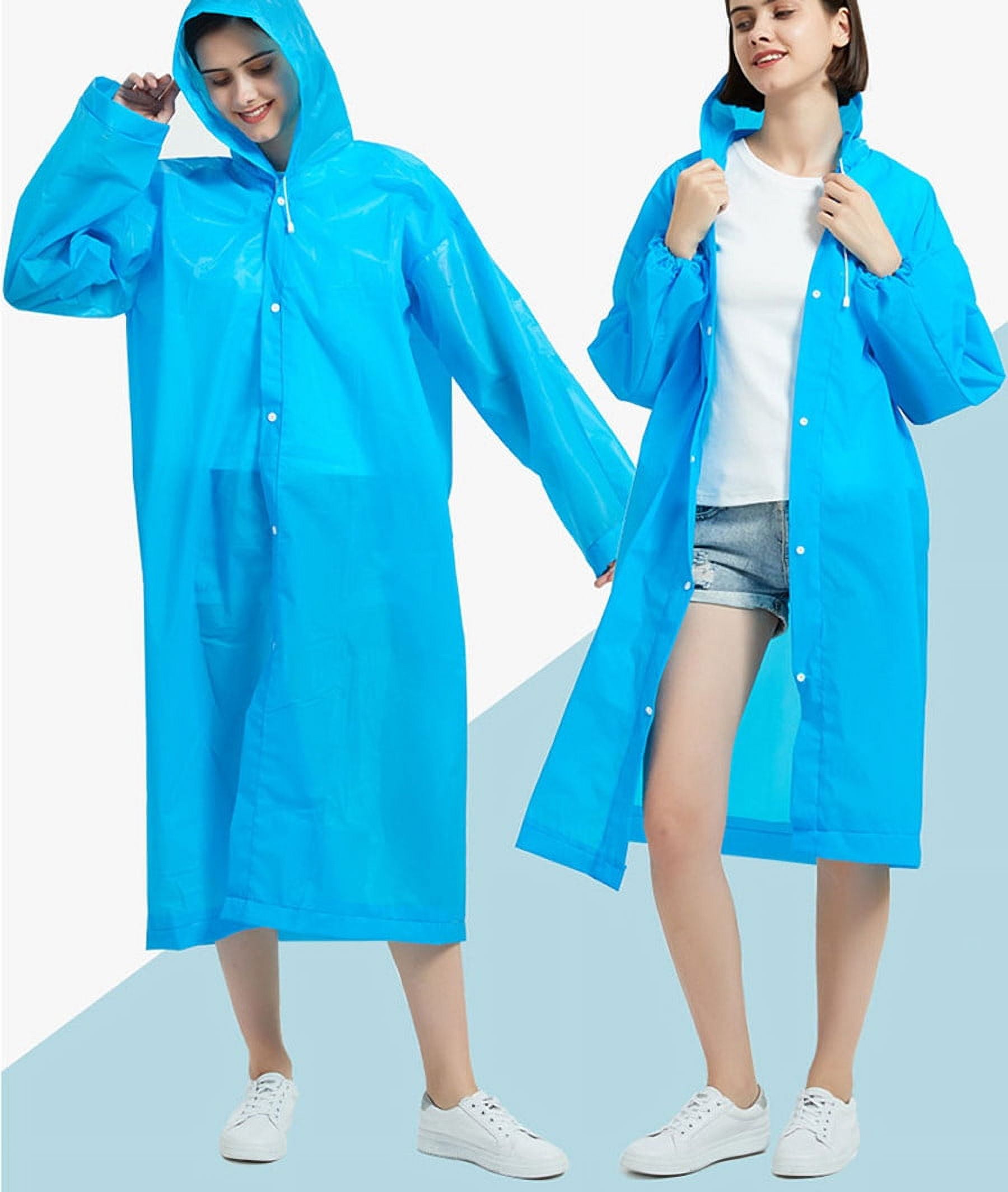 Raincoat,Portable EVA Rain Coats Reusable Rain Poncho with Hood and ...