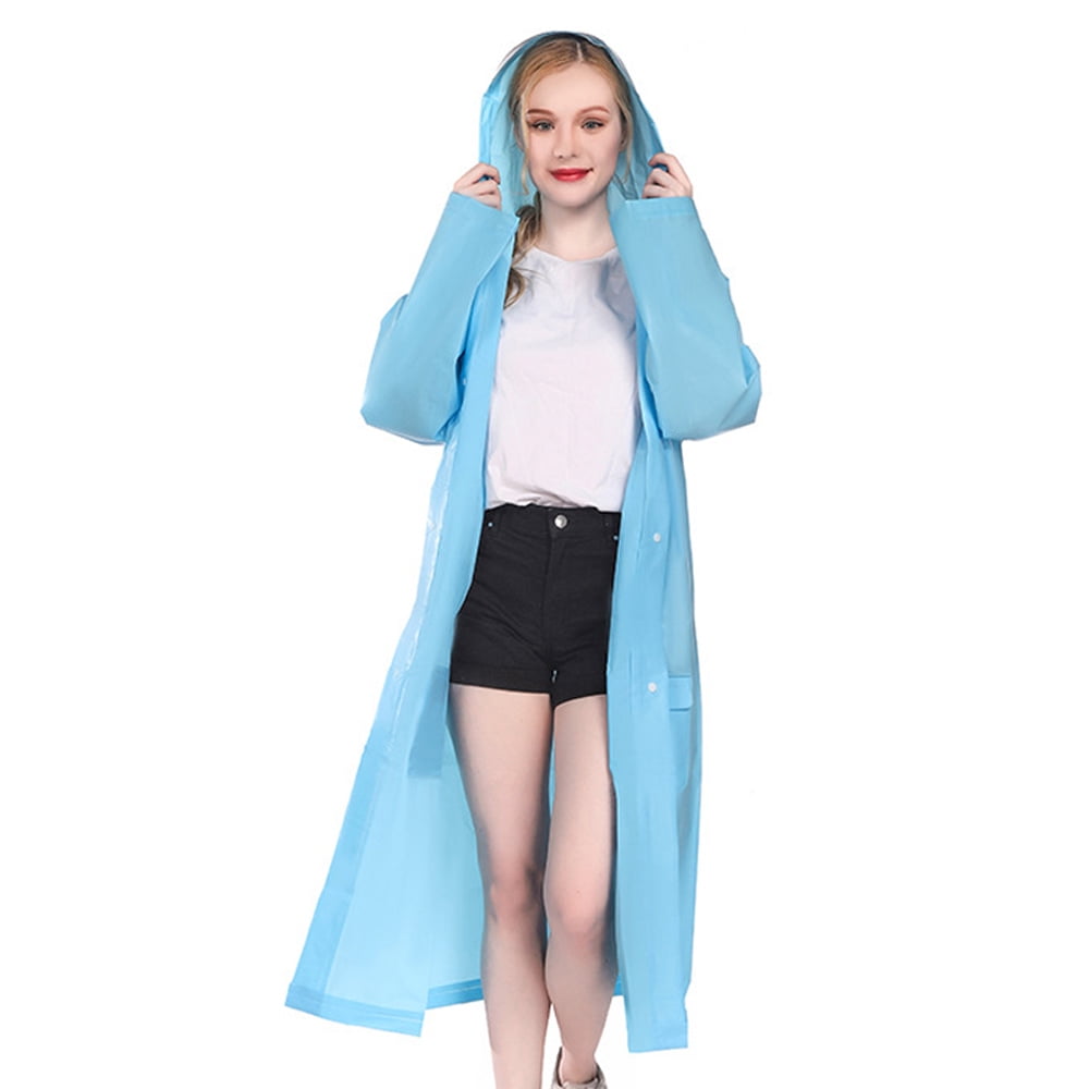 Raincoats for Adults Reusable, EVA Rain Ponchos Lightweight Rain Coat ...