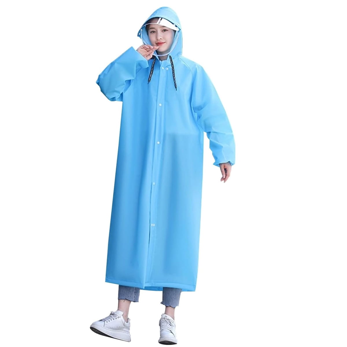 Raincoats for Adults Reusable, EVA Rain Ponchos Lightweight Rain Coat ...