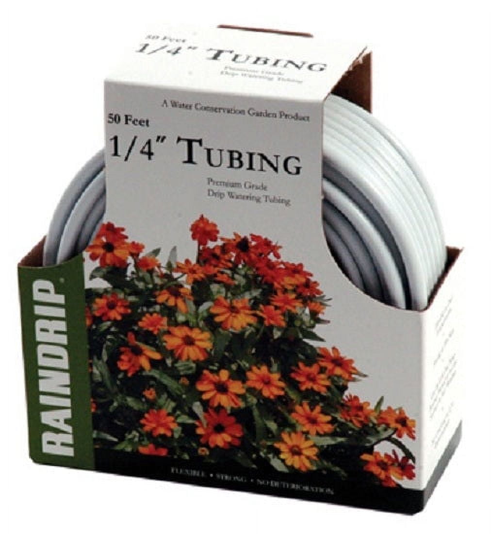 Raindrip R255DT Vinyl Drip Irrigation Tubing, White, 1/4" x 50', Each ...