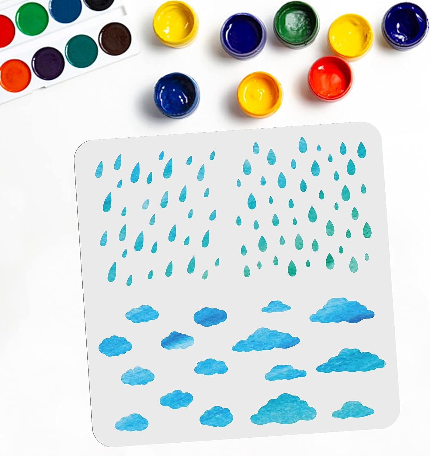 Raindrop Cloud Stencil Rain Drop Clouds Drawing Painting Stencils 11.8× ...