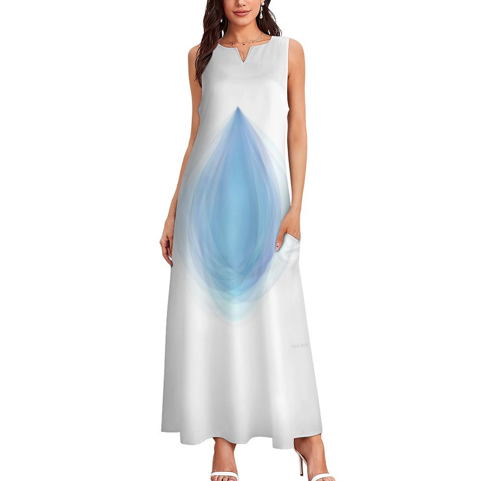 Raindrop Overlay Long Dress women clothes women party dresses Party ...