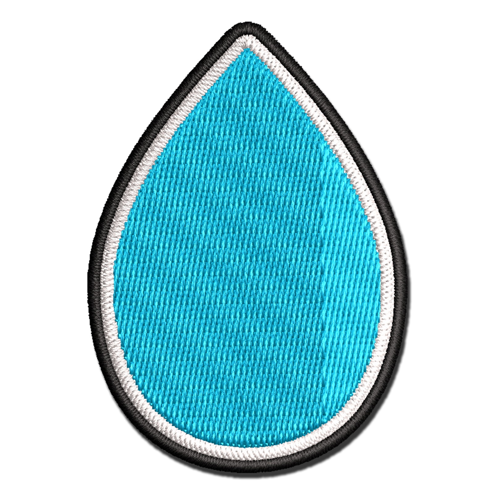 Raindrop Teardrop Applique Multi-Color Embroidered Hook & Loop Patch ...