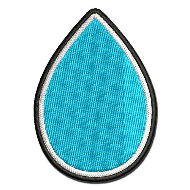 Raindrop Teardrop Applique Multi-Color Embroidered Hook & Loop Patch - 2.0 Inch Mini - Walmart.com