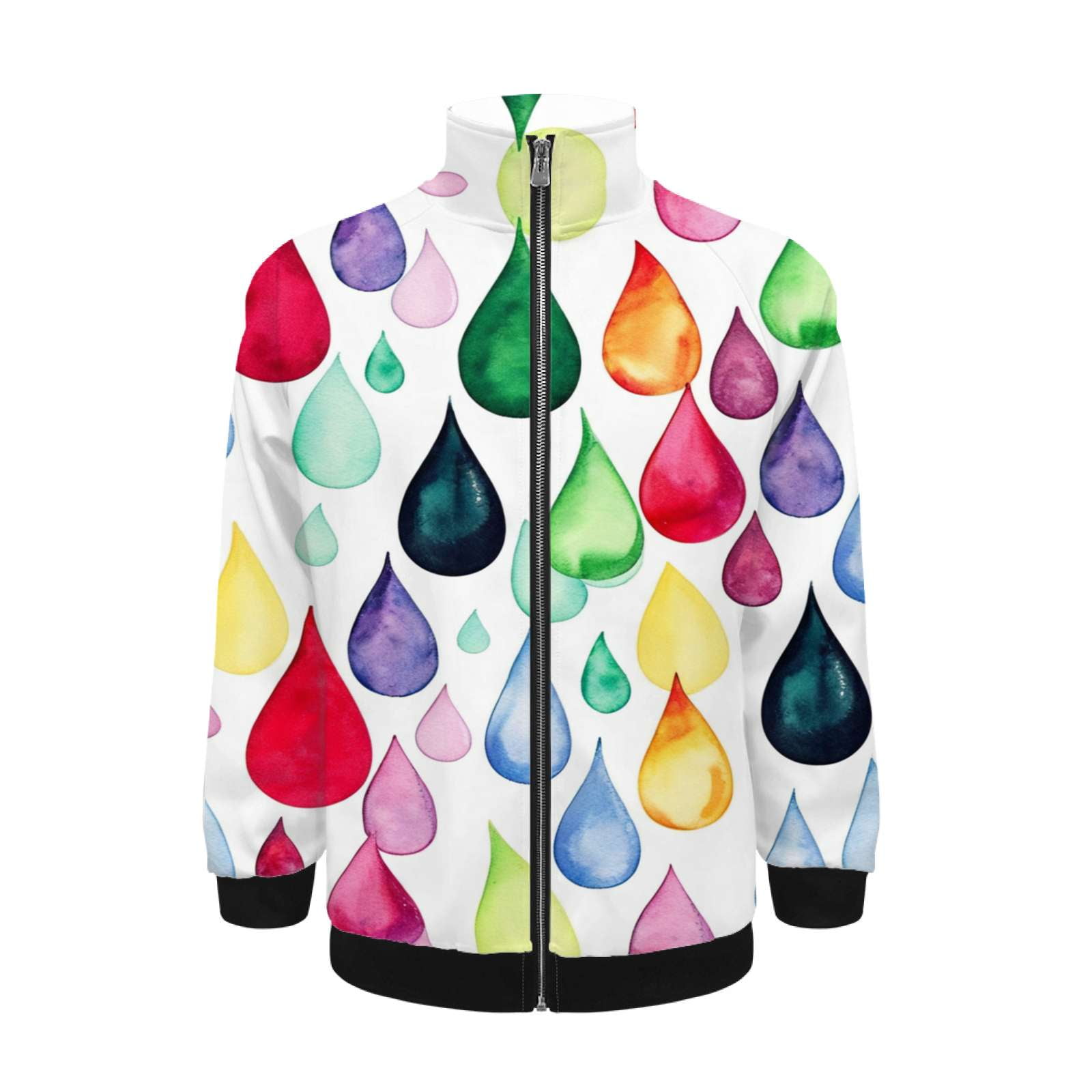 Raindrop Watercolor Pattern Jacket Men's Street Cool Long Sleeves Coat ...