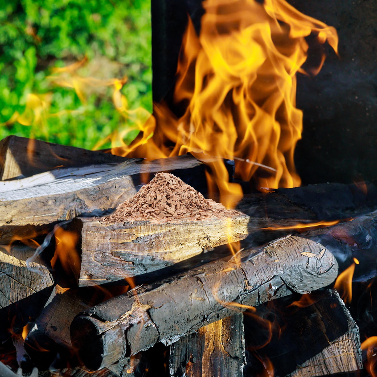Raindrops 1 Bag Hickory Wooden Chips for BBQ and Grilling Meat Smoking ...