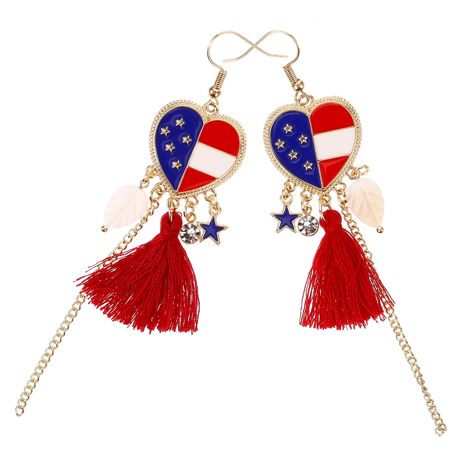 Raindrops 1 Pair Independence Day American Flag Drop Dangle Earrings ...