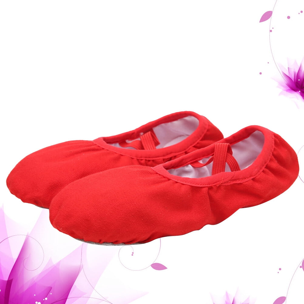 Raindrops 1 Pair Red Leather Ballet Shoes for Women Suitable for Jazz ...