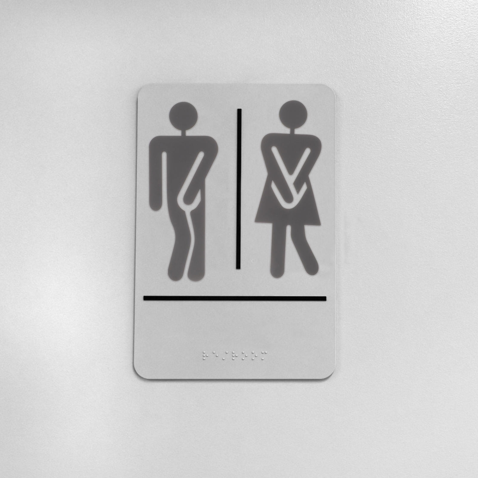 USHOBE Restroom Guiding Signs Baked Enamel Black Finish 1 Pair 5.89X2 ...