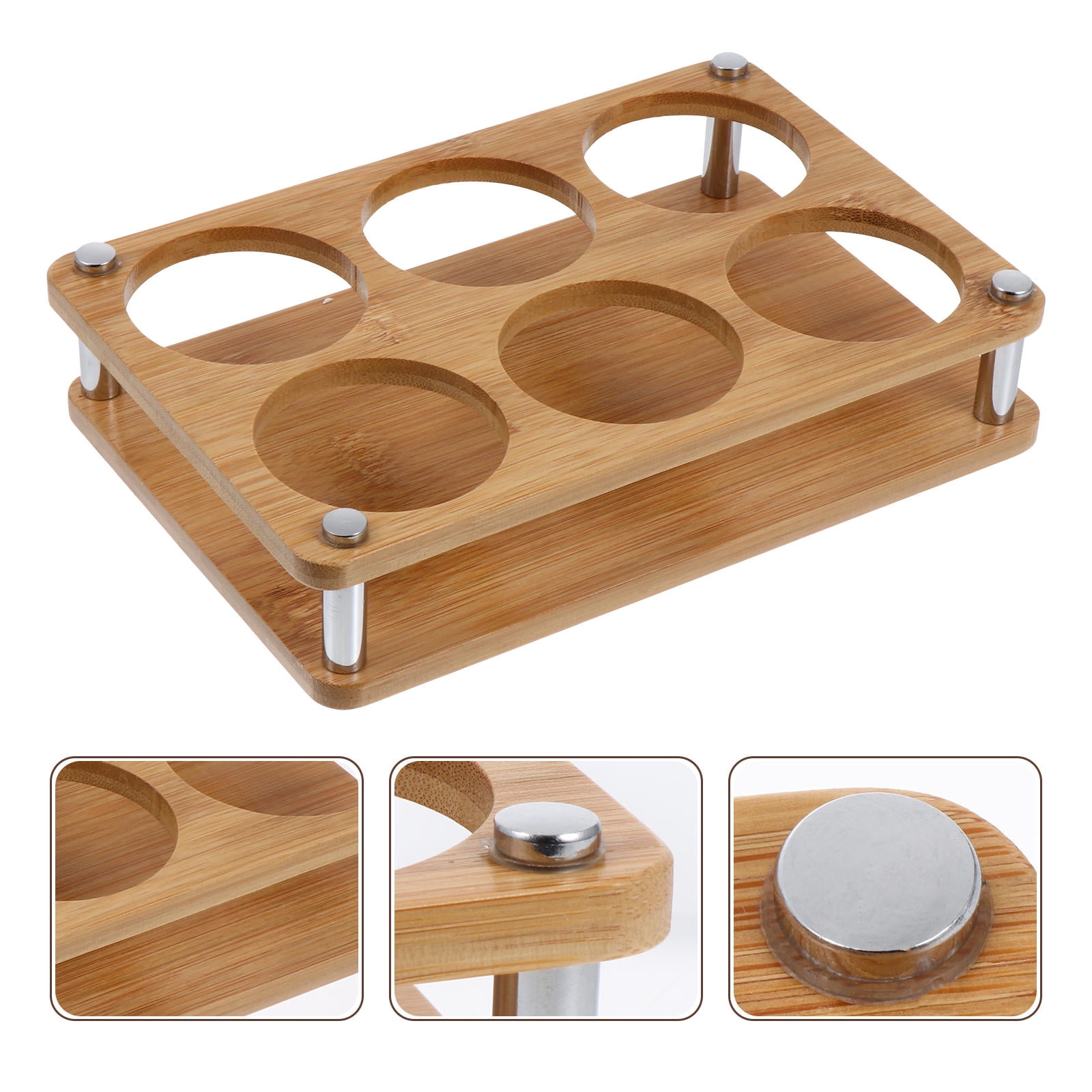 Raindrops 1 Pc Cup Display Rack Wood Red Wine Cup Rack 6 Holes Coaster ...