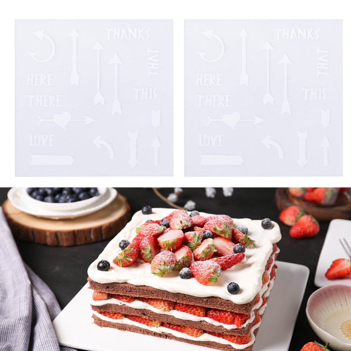 Raindrops 1 Pc Resuable Cake Stencils Words and Graphics Spray Stencils ...