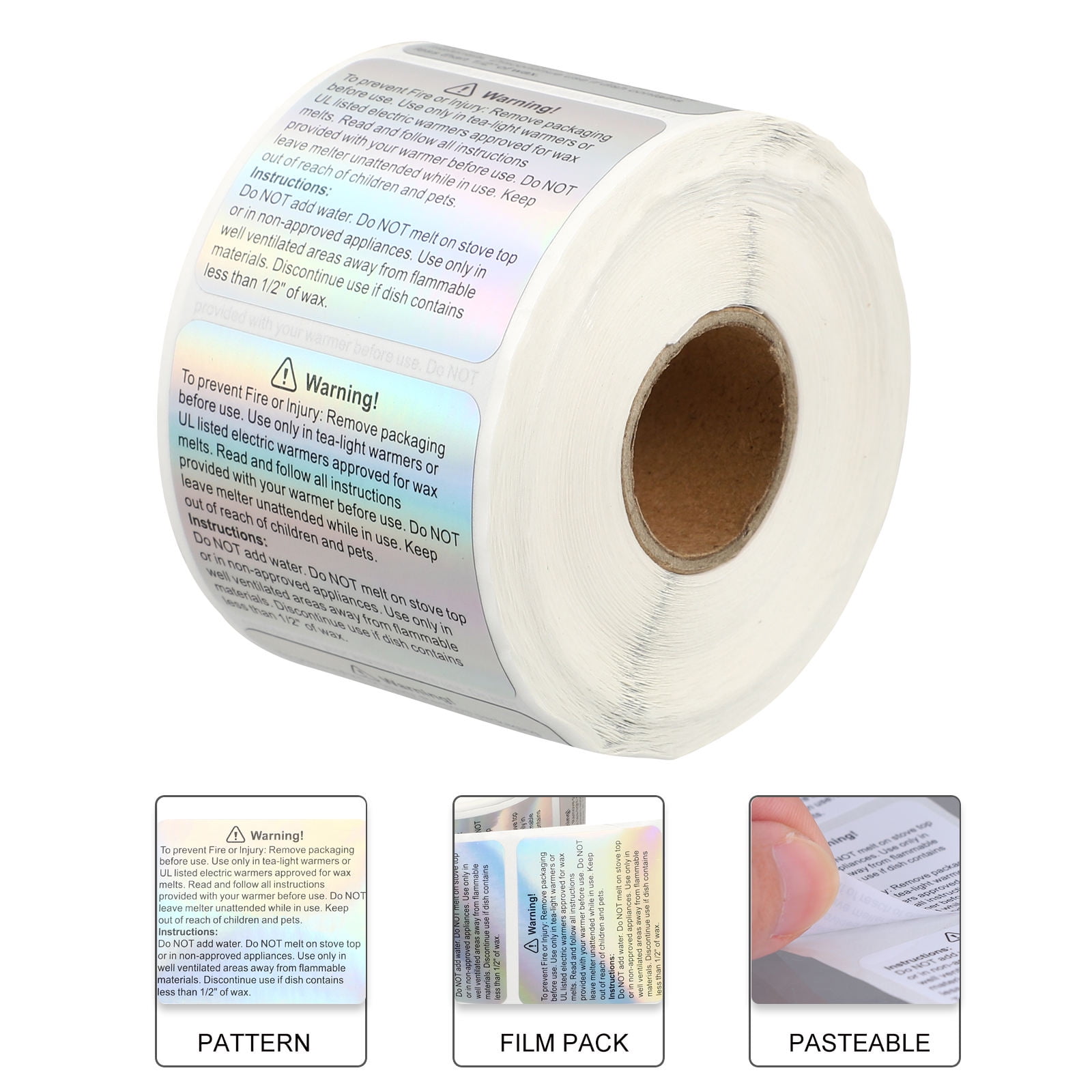 SHOWERORO Wax Melt Labels Paper 500Pieces per Roll 1.8x1.5in Safety ...