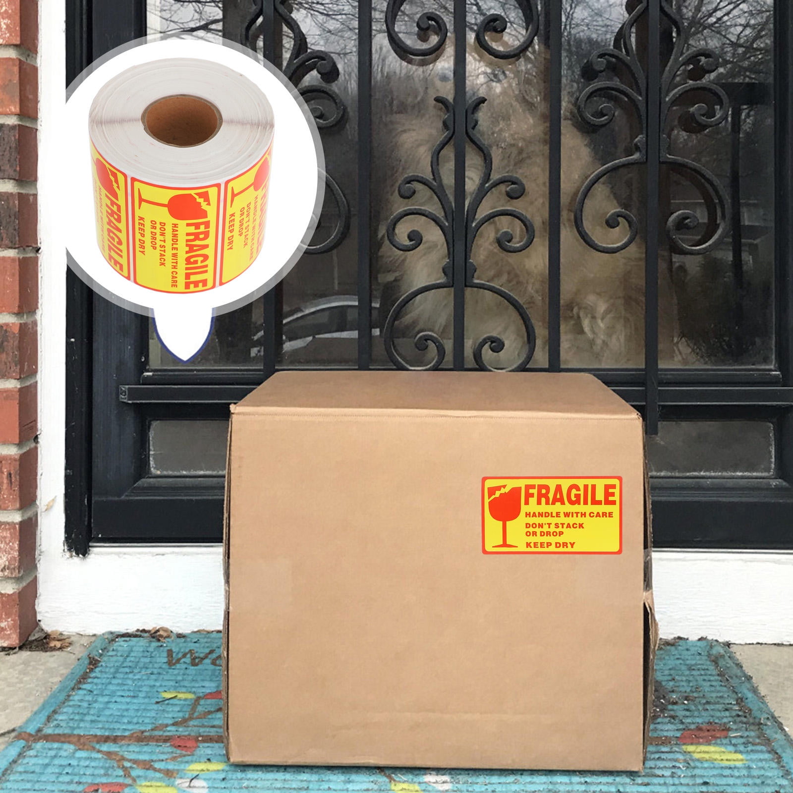 Raindrops 1 Roll Fragile Warning Stickers Handle with Care Shipping ...