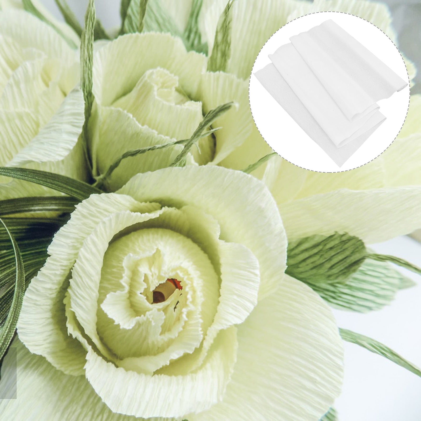 Raindrops 1 Roll Soft And Flexible White Crepe Paper For Crafting Easy ...