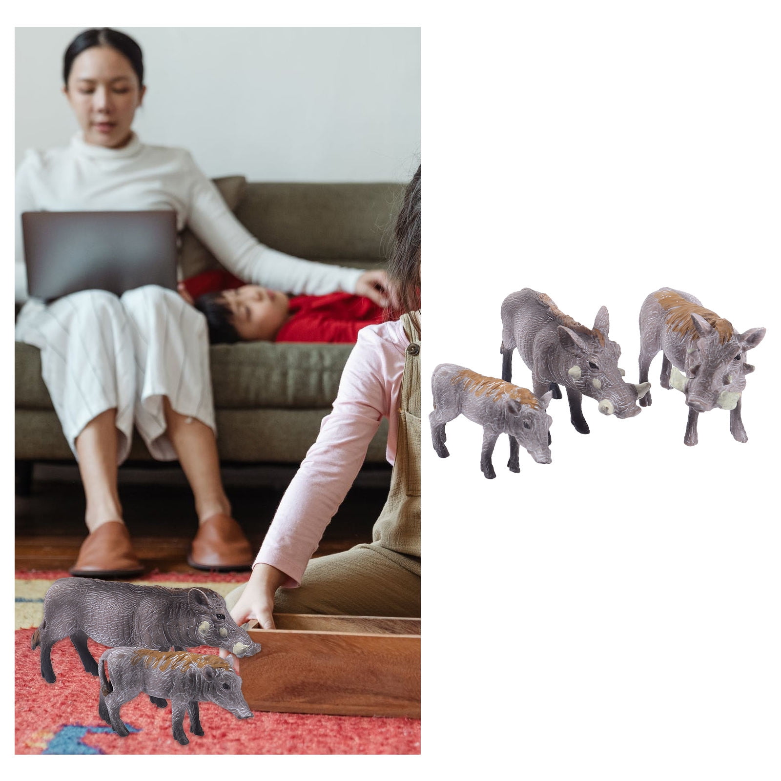 Raindrops 1 Set/3pcs Lifelike Animal Wild Boar Model Mini Farm Decor ...