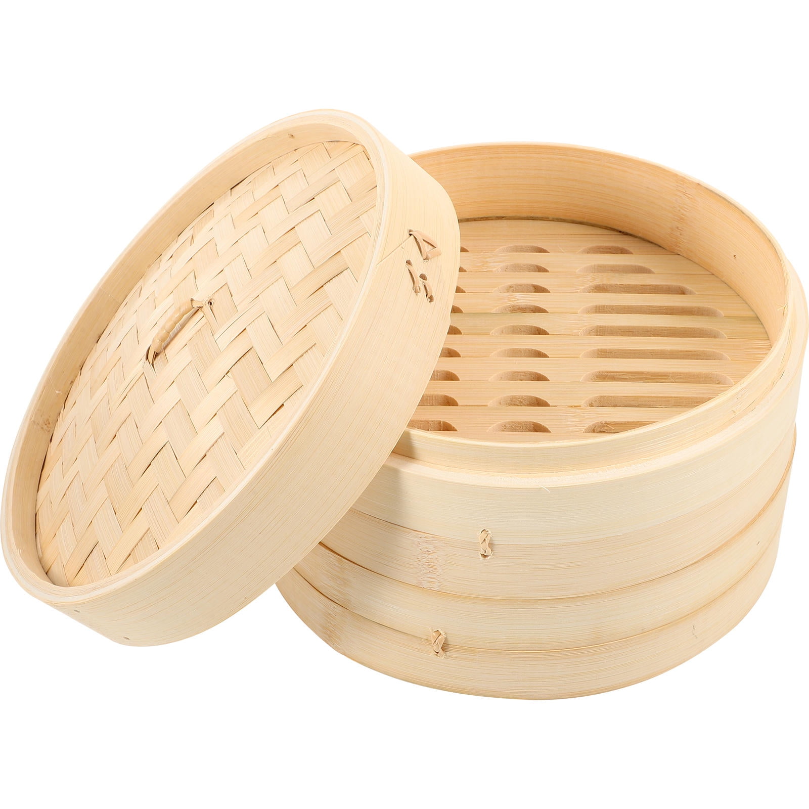 Raindrops 1 Set Bamboo Steamer Basket 2-Tier Steamer for Dim Sum ...