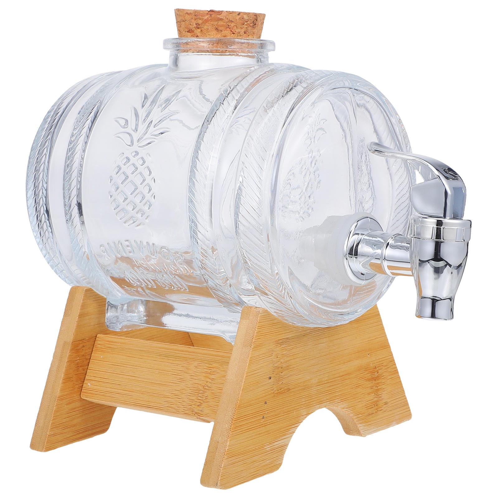 Raindrops 1 Set Barrel Beverage Dispenser with Bamboo Rack and Faucet ...