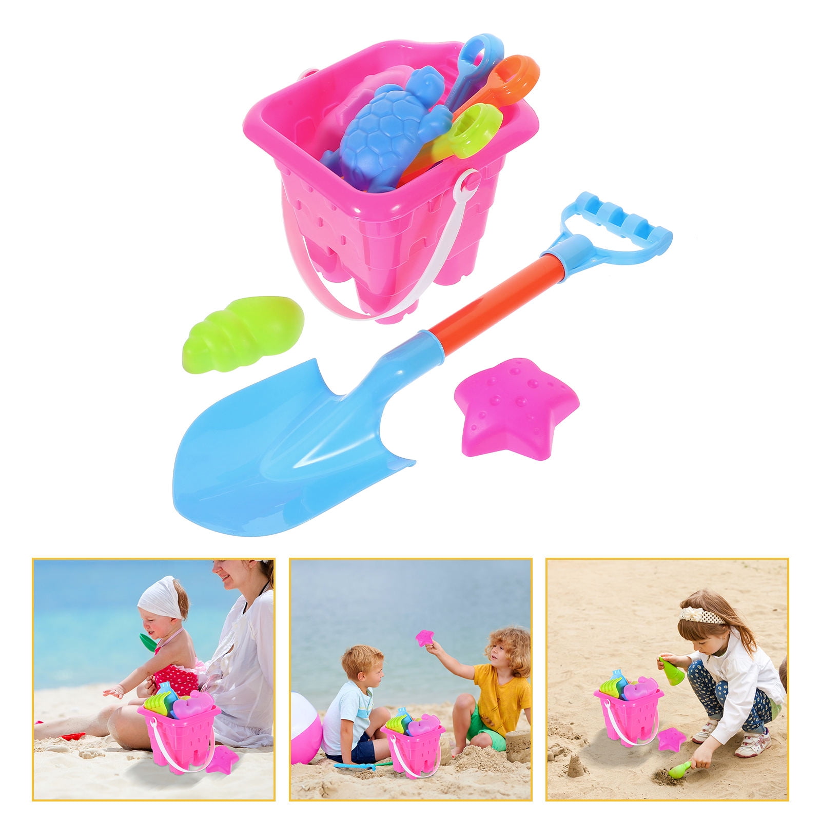 Raindrops 1 Set Beach Sand Bucket and Shovel Toys Sand Molds Seaside ...