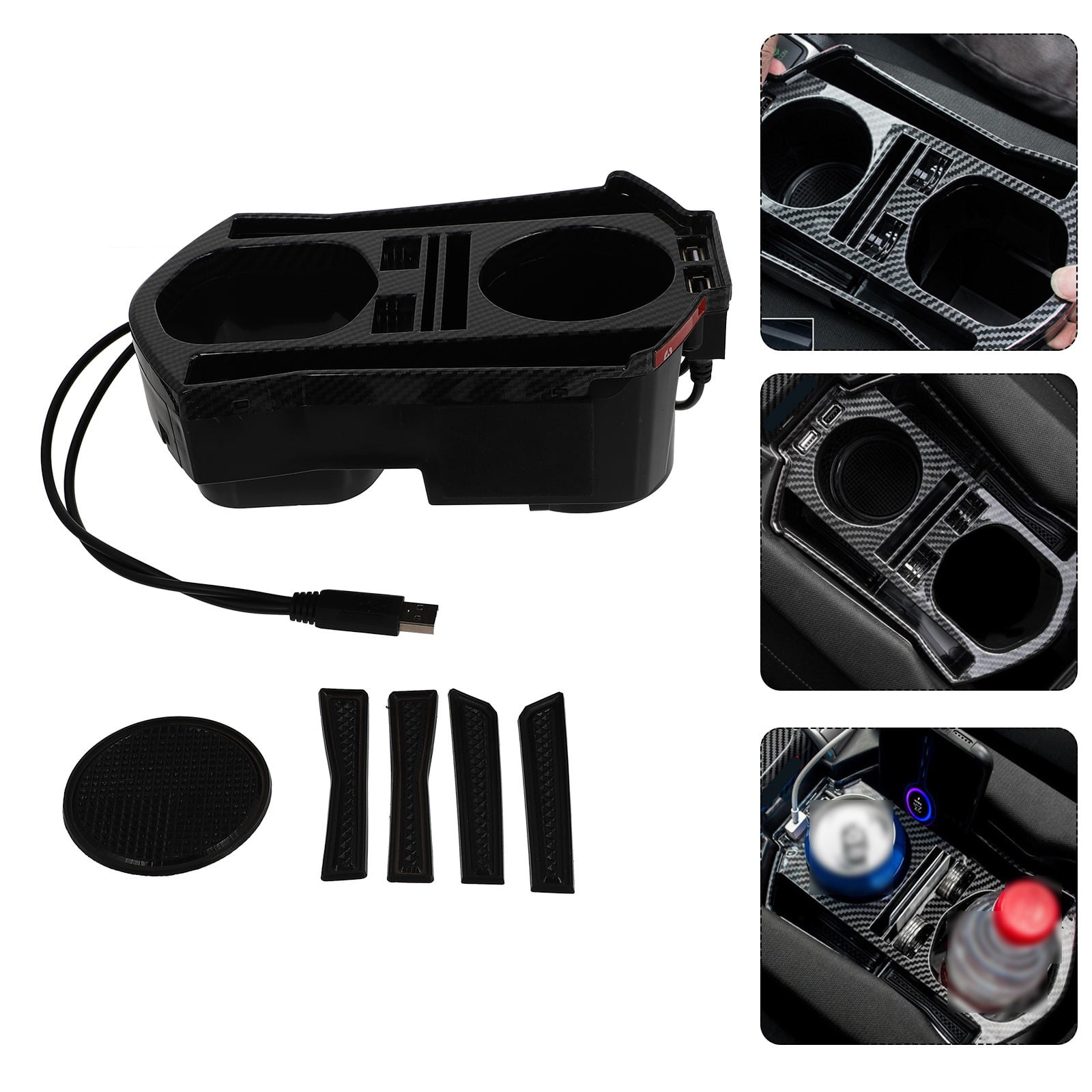 Raindrops 1 Set Black Plastic Center Console Cup Holder Pad for Car ...
