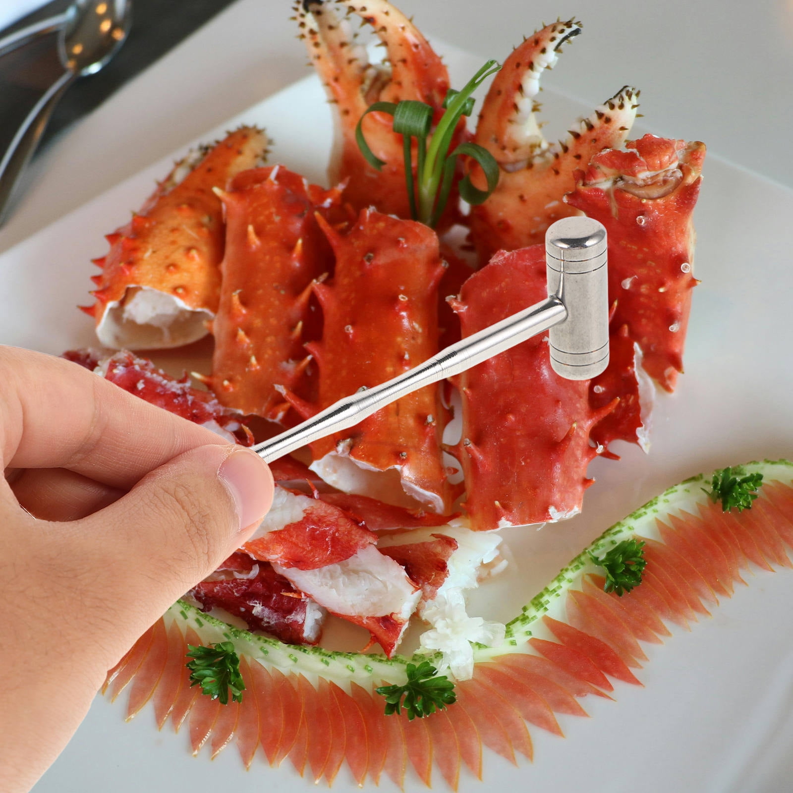 Raindrops 1 Set Crab Seafood Eating Tools Metal Seafood Shell Opening ...
