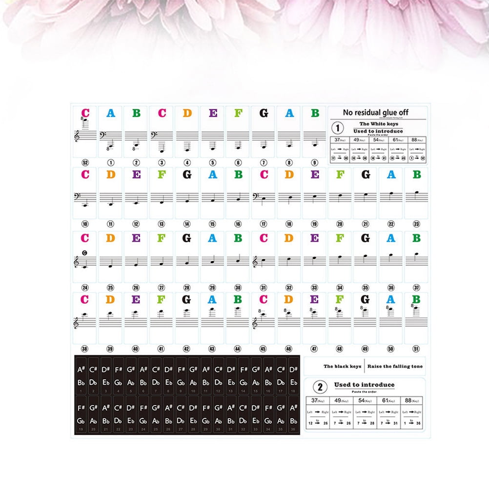 Raindrops 1 Set Electronic Organ Keyboard Sticker Musical Scale ...