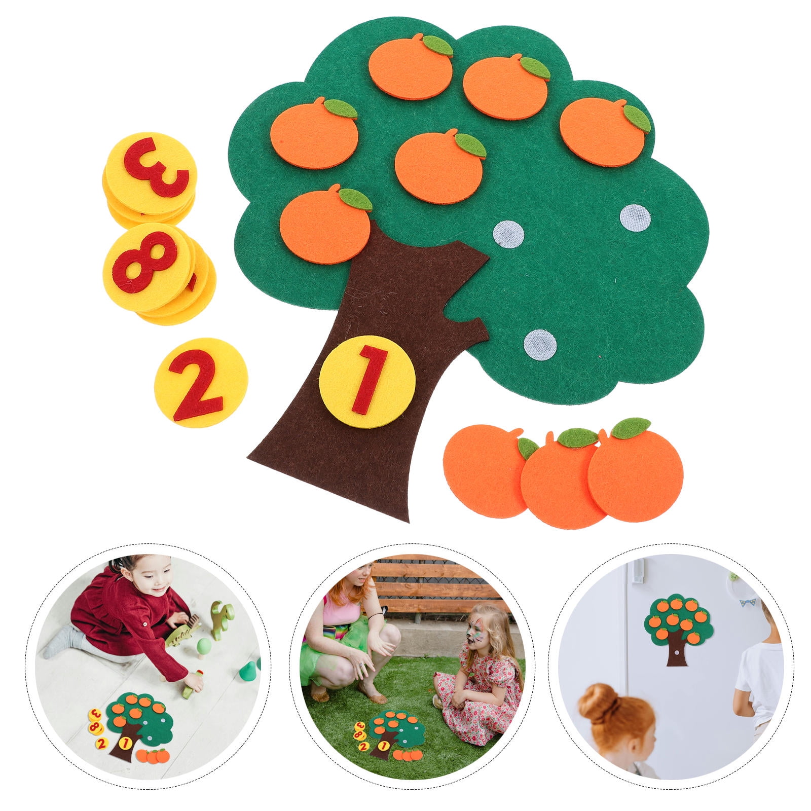 Raindrops 1 Set Felt Fruit Trees Number Recognition Math Learning for ...
