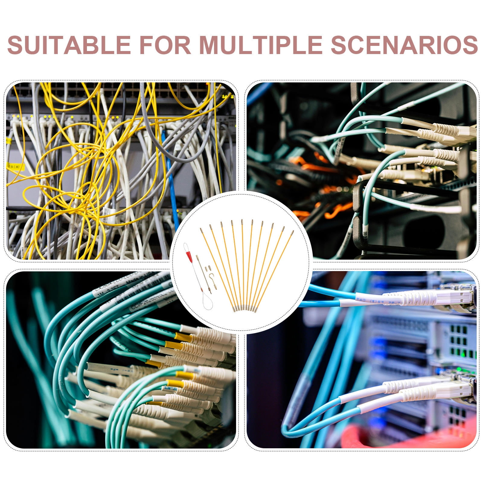 Raindrops 1 Set Fiberglass Wire Running Kit Cable Puller Wire Pulling ...