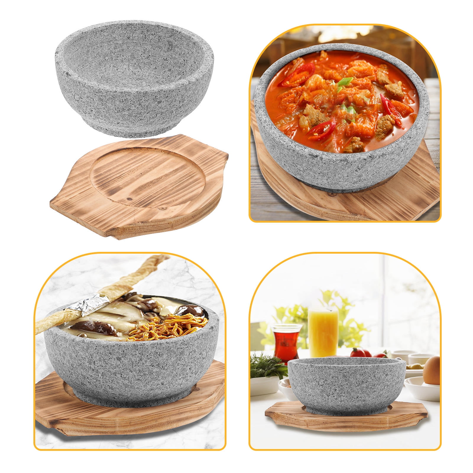 Raindrops Stone Bowl Korean Daily Use Food Bowl Open Flame Cooking ...