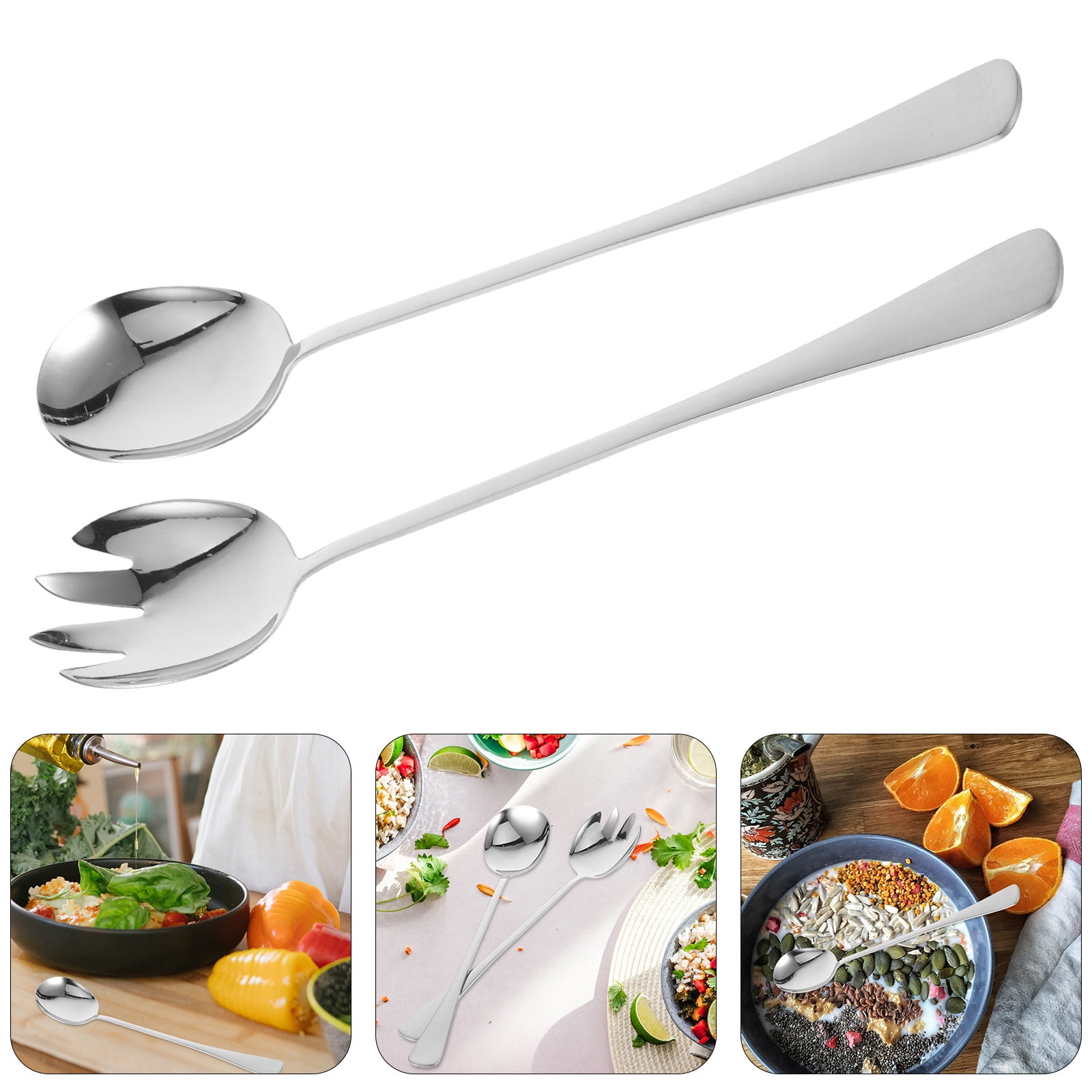 Raindrops 1 Set Large Serving Spoons and Fork for Buffet Utensil Daily ...