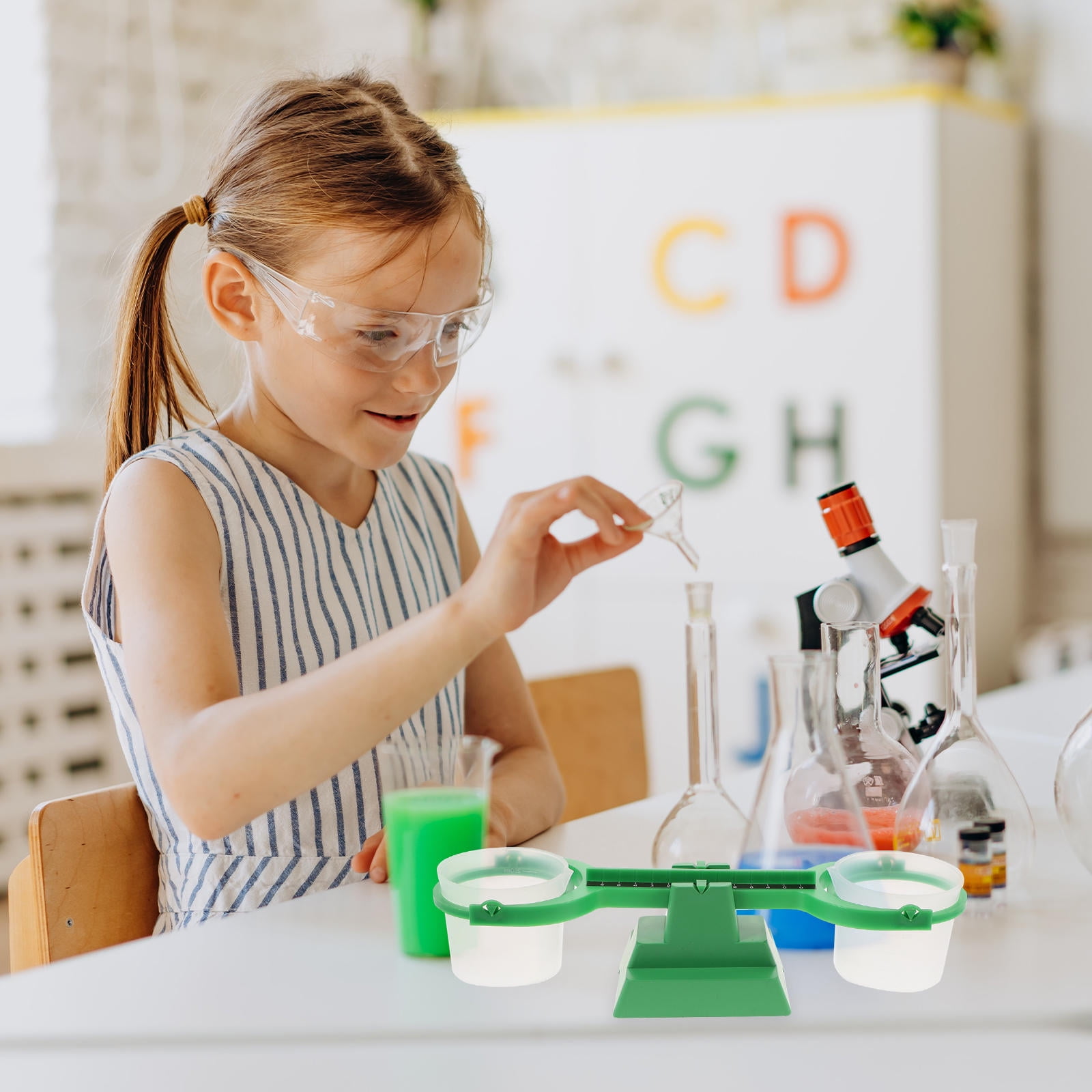 Raindrops 1 Set Math Balance Scale for Kids in Green with Teaching Aid ...