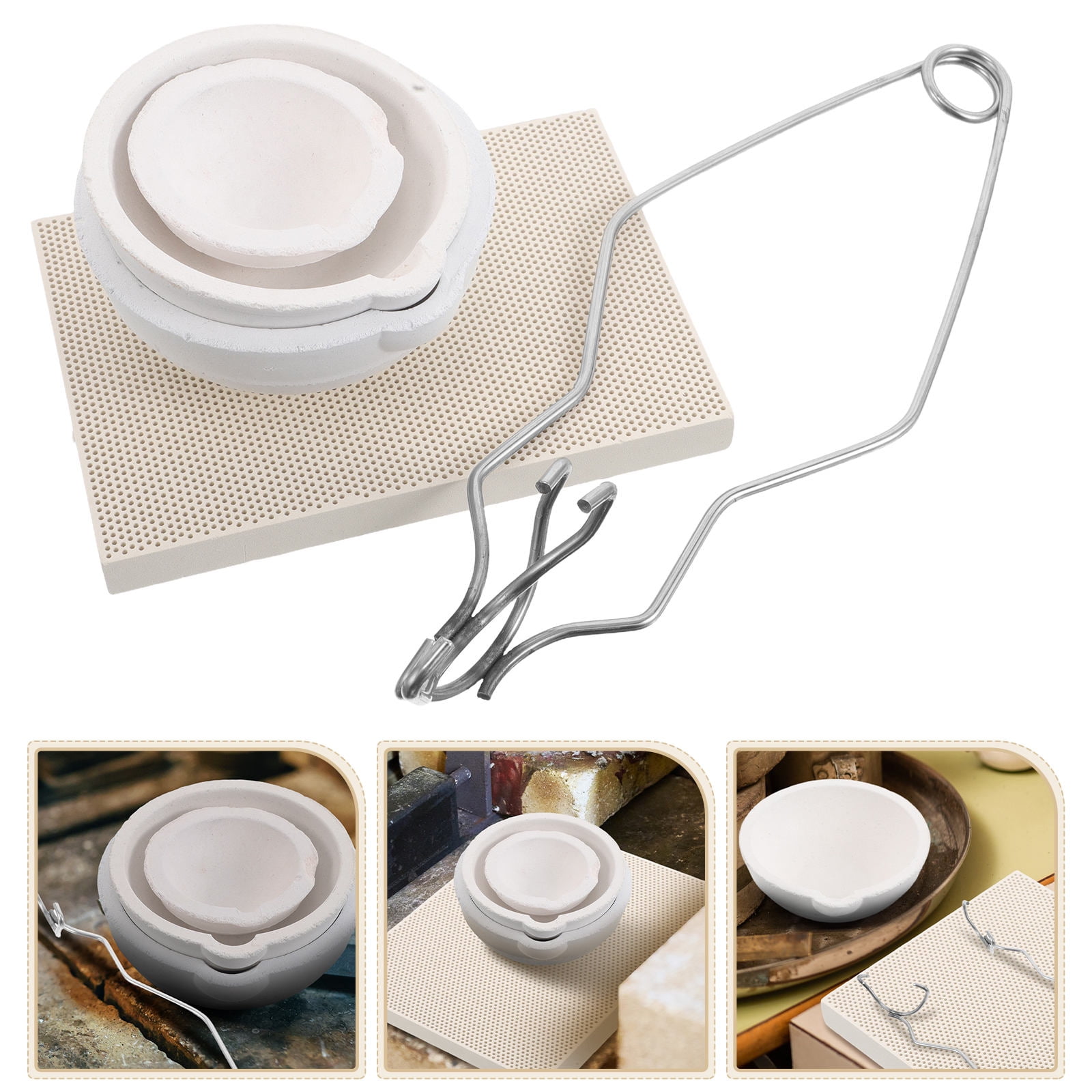 Raindrops 1 Set Melting Crucible Bowl Ceramic Dish Set Includes ...