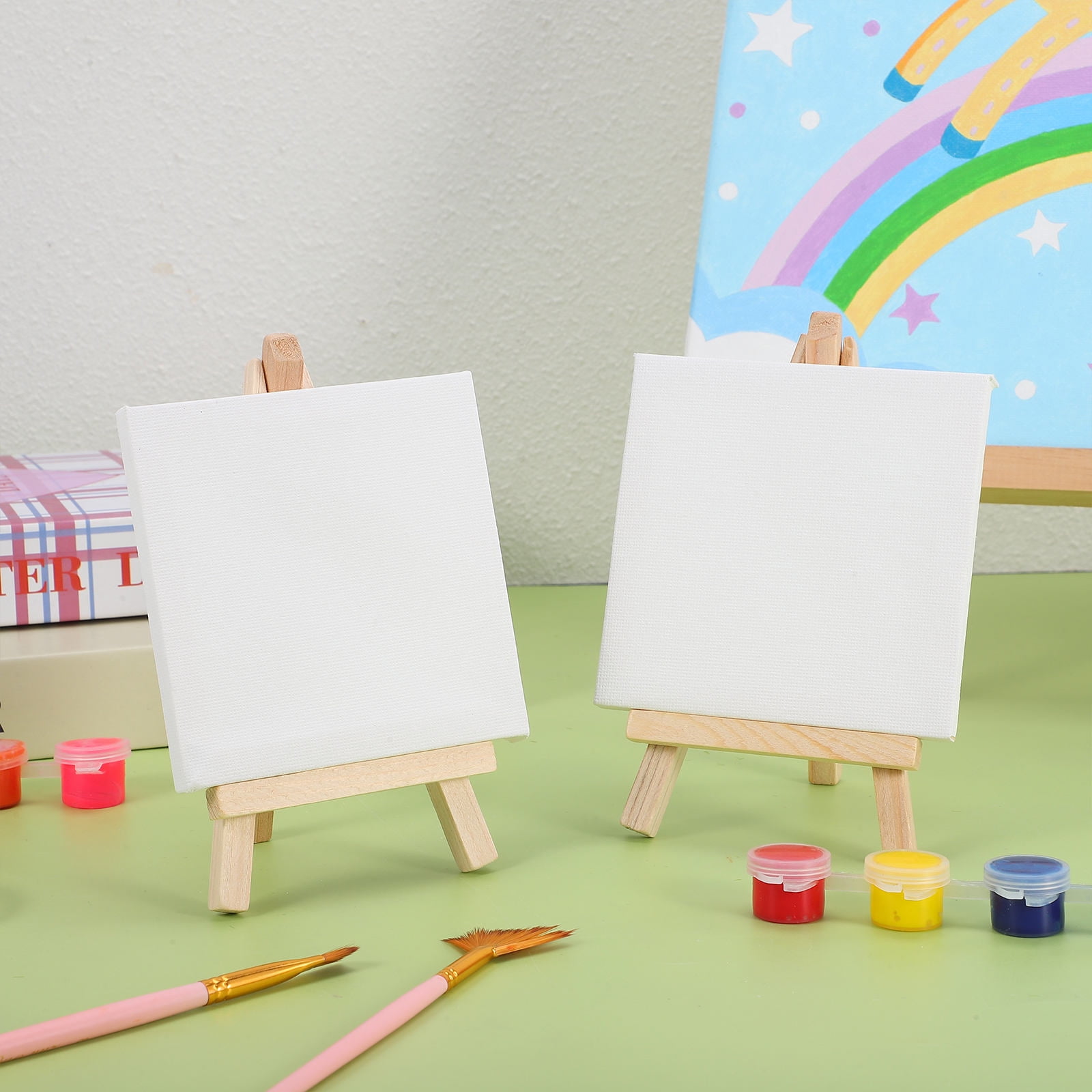 Raindrops 1 Set Mini Canvas Easel Display Stand Wooden Desktop Easel ...