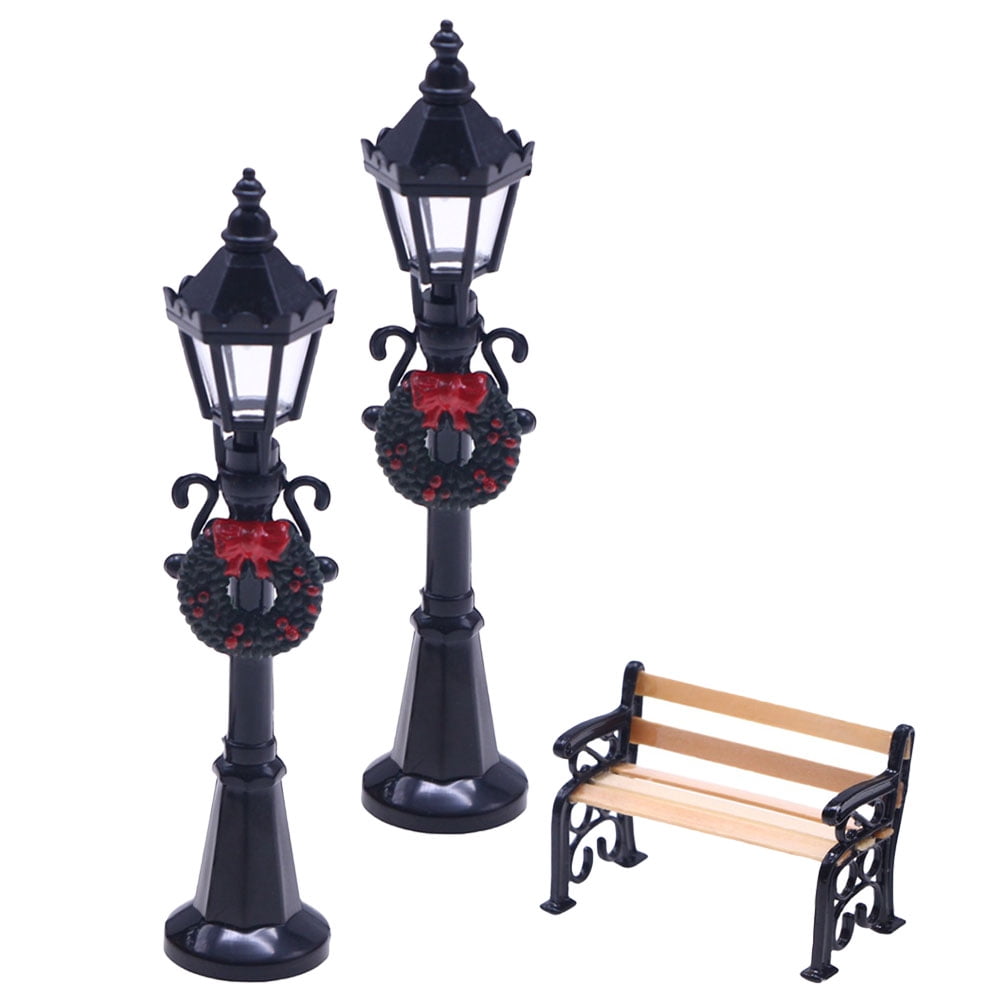 Raindrops 1 Set Miniature Street Light and Bench Mini Street Light ...