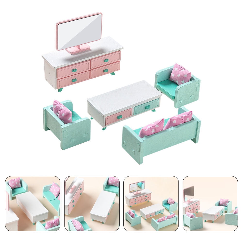 Raindrops 1 Set Minihouse Furniture Set Wooden Doll House Miniature For ...
