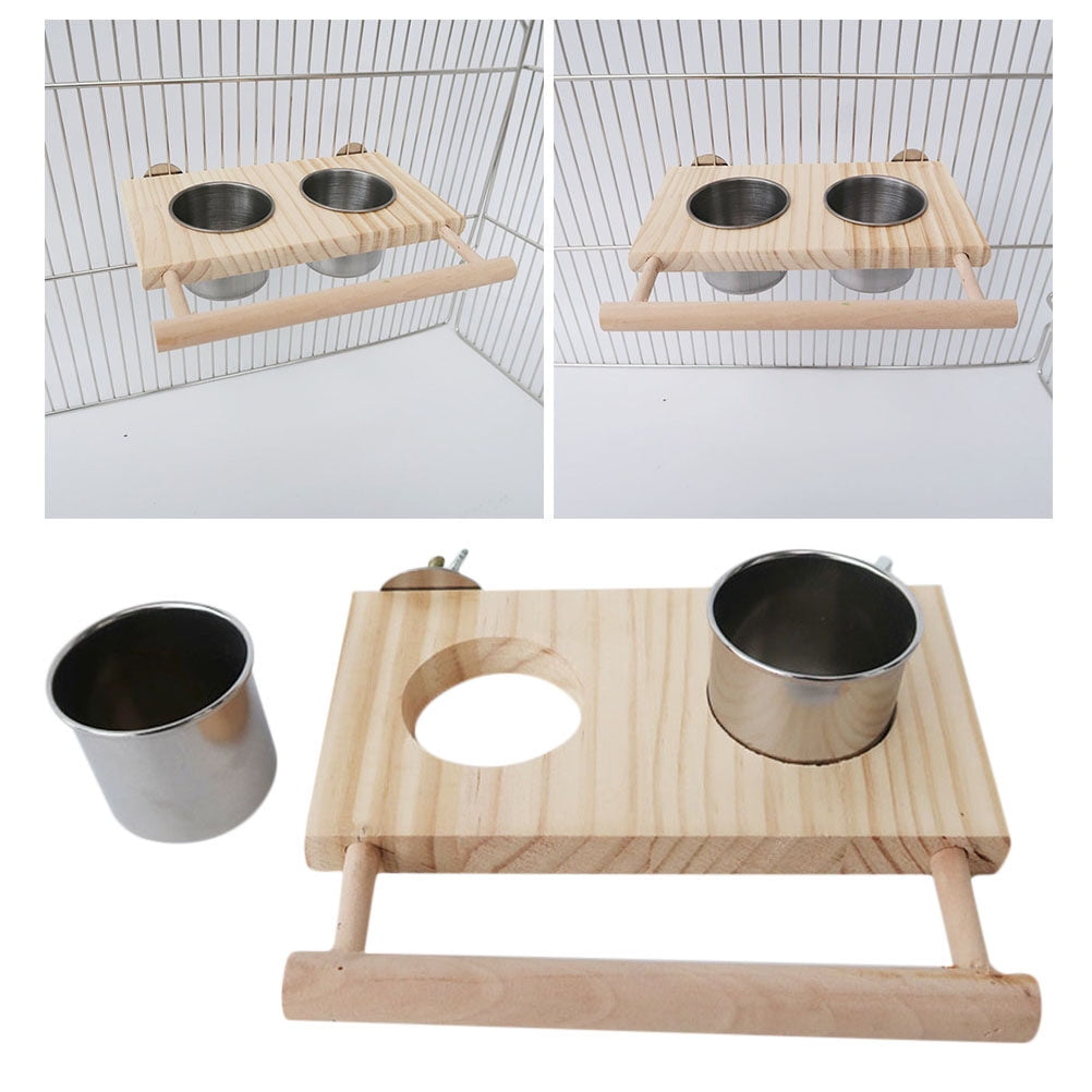 Raindrops 1 Set Parrot Food Bowls Light Brown Round Shape for Cage ...