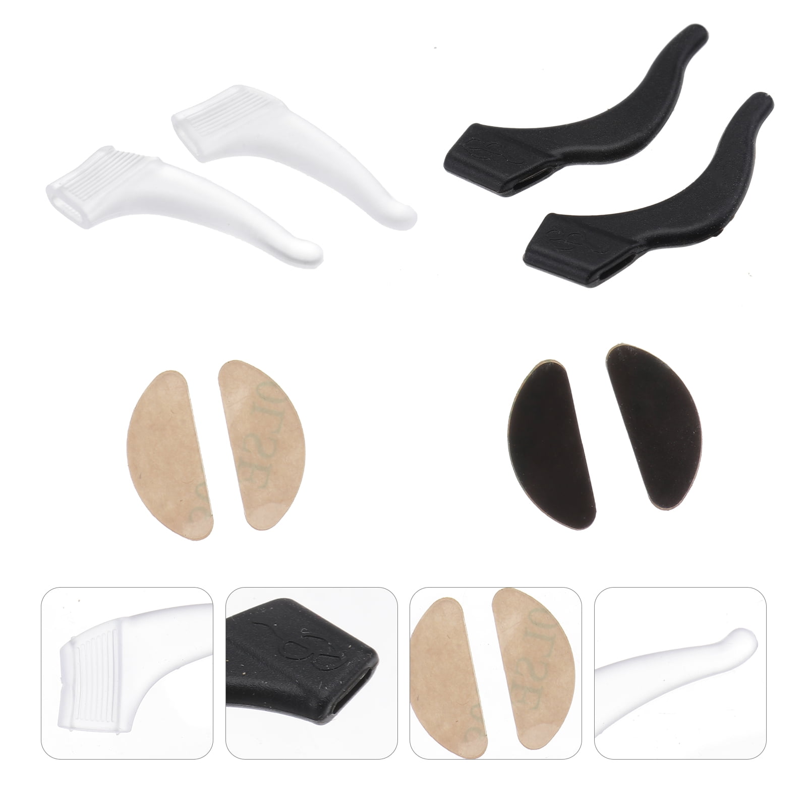 Raindrops 1 Set Rectangular Glasses Leg Cover in Black Silicone for ...