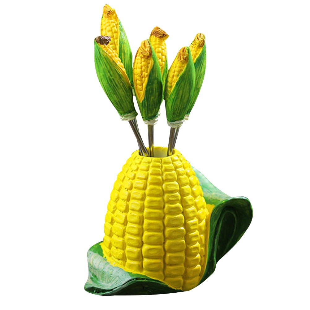 Raindrops 1 Set Resin Stainless Steel Corn Shape Design Fruit Forks ...