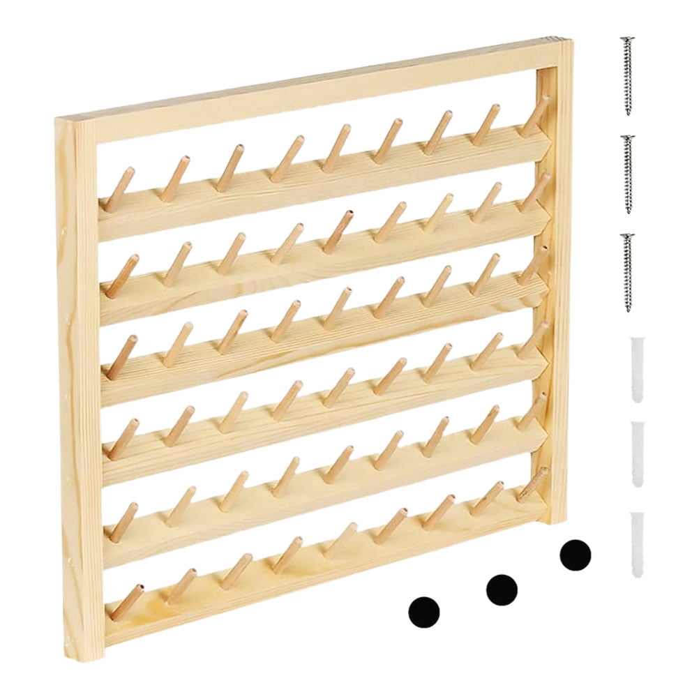 Raindrops 1 Set Spool Holding Rack Wooden Thread Rack Wall Sewing ...