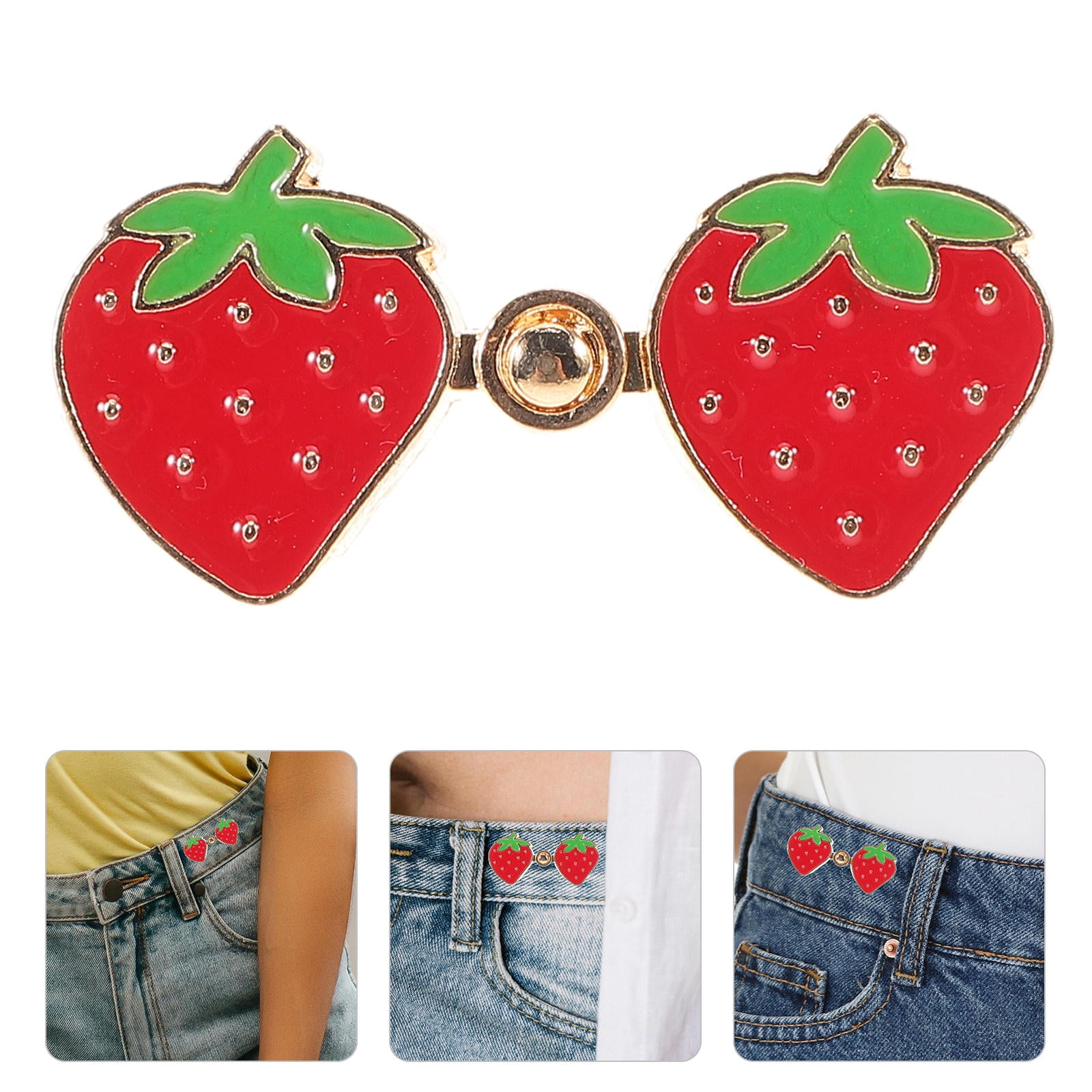 Raindrops 1 Set Strawberry Button Pins for Jeans Waist Tightener for ...