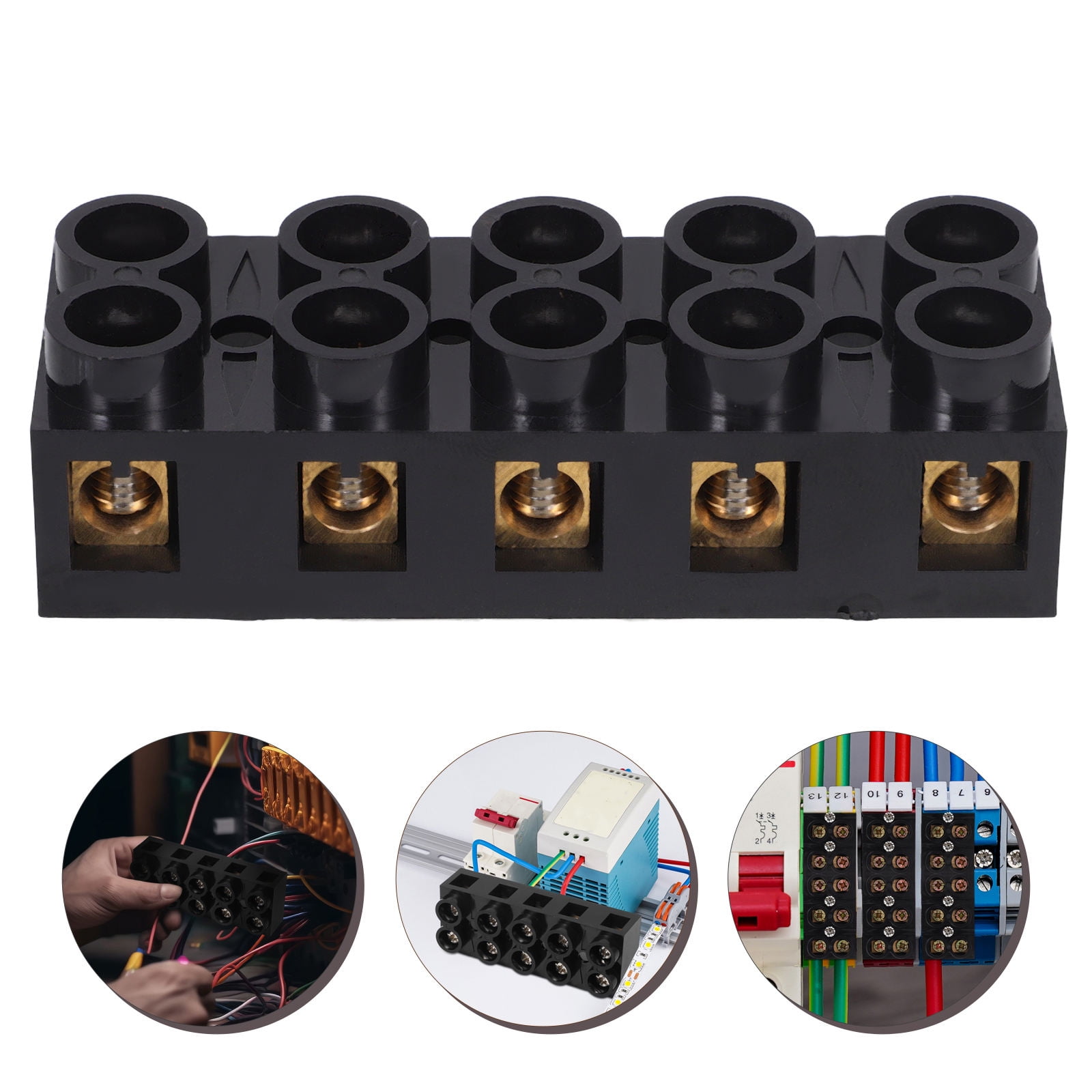 Raindrops Wire Terminal Block Set, Black Plastic Electrical Connector ...