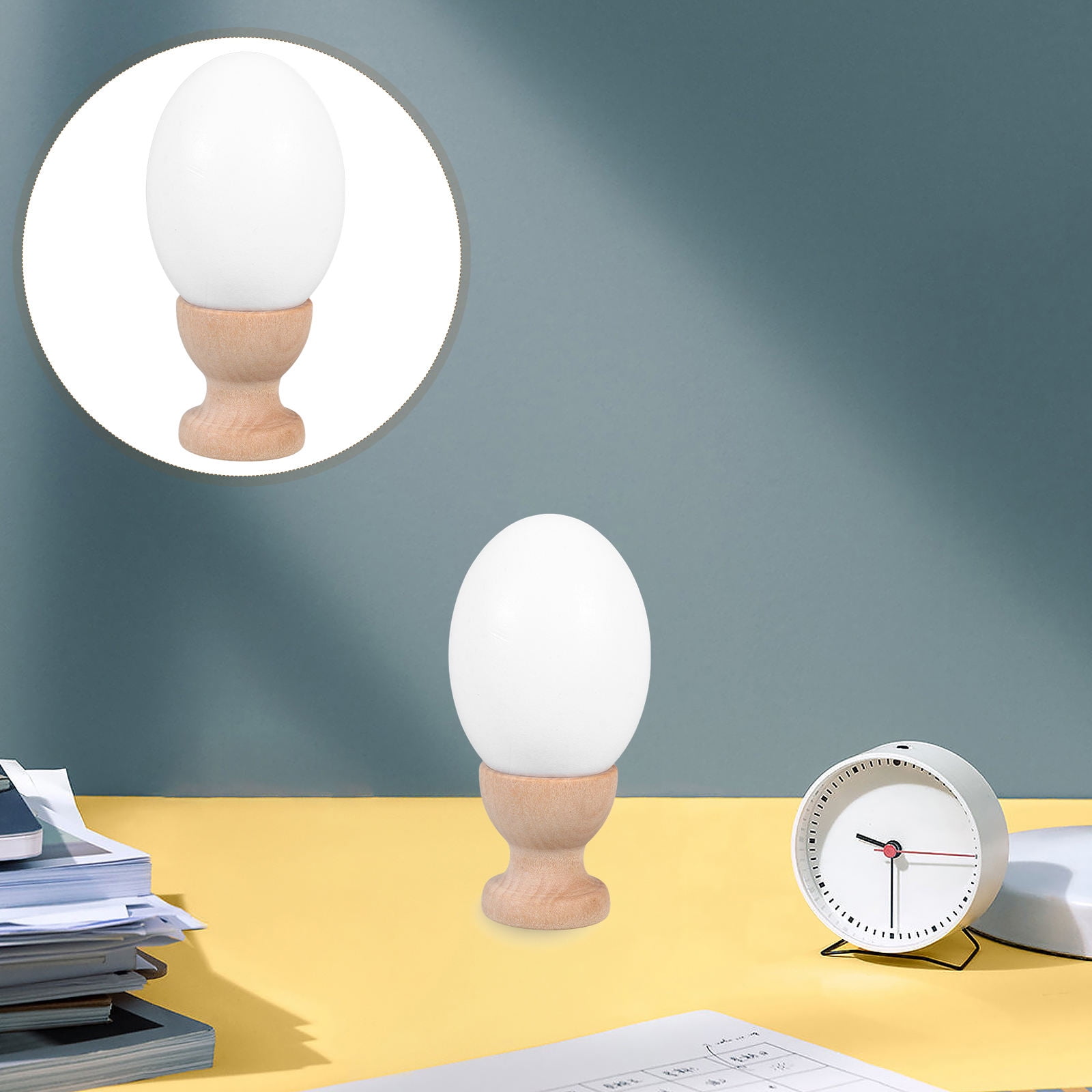 Raindrops 1 Set Wooden Base for Clay Doll Hair DIY Egg Shaped Pottery ...