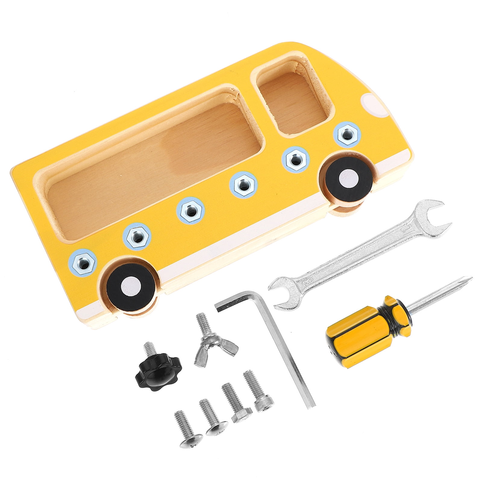 Raindrops 1 Set of Children Outdoor Busy Board Screw Nut Bus Shaped Toy ...
