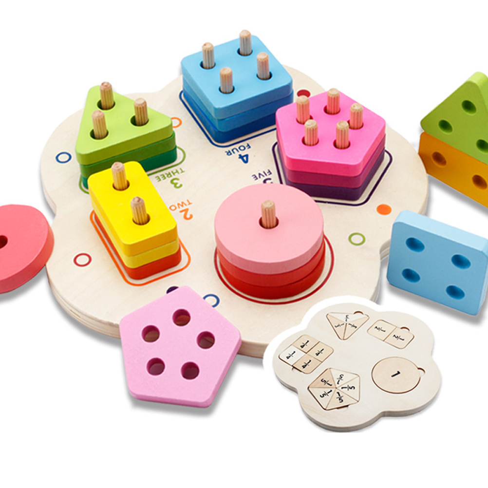 Raindrops 1 Set of Early Educational Toy Geometric Figure Sleeve Column ...