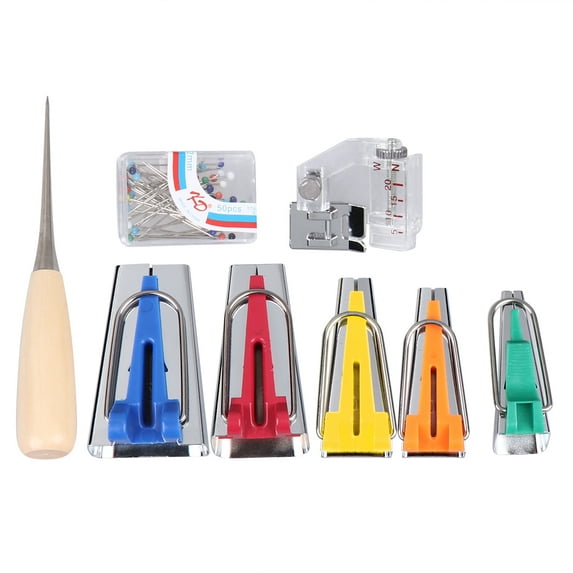 Raindrops 1 Set of Fabric Bias Tape Makers DIY Quilting Binding Tape Makers Sewing Tools with 5 ...
