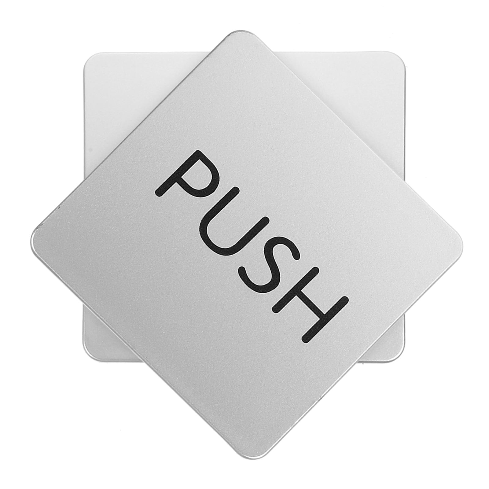 SHINYPASING Shop Push Signs Acrylic Door Guidance Silver 1 Set ...